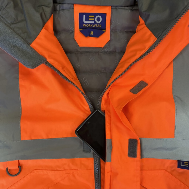 Leo Workwear J01-O CHIVENOR Leo EcoViz 4K Baffle Lined Bomber Jacket